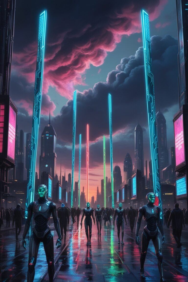 futuristic metropolis set amidst a lush - Future Imaginations