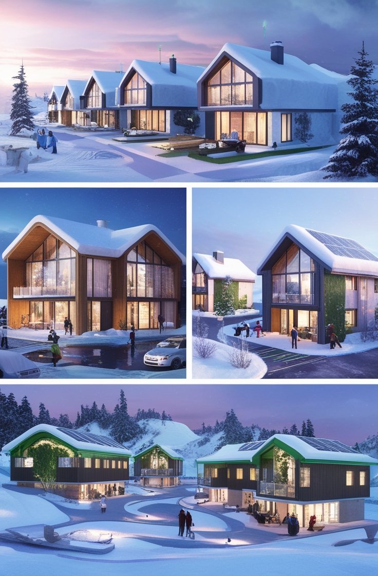 A Glimpse into a Futuristic Snow-Capped City