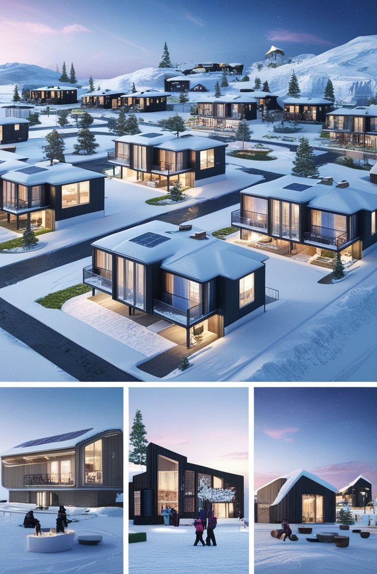 A Glimpse into a Futuristic Snow-Capped City
