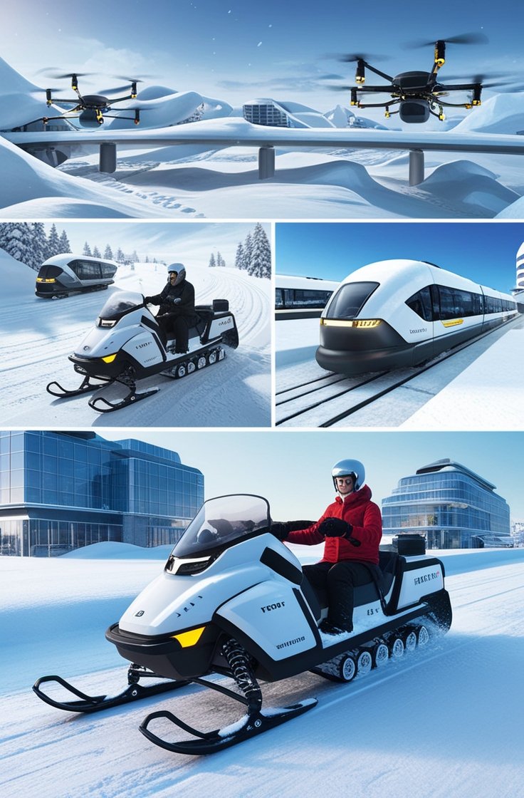 A Glimpse into a Futuristic Snow-Capped City