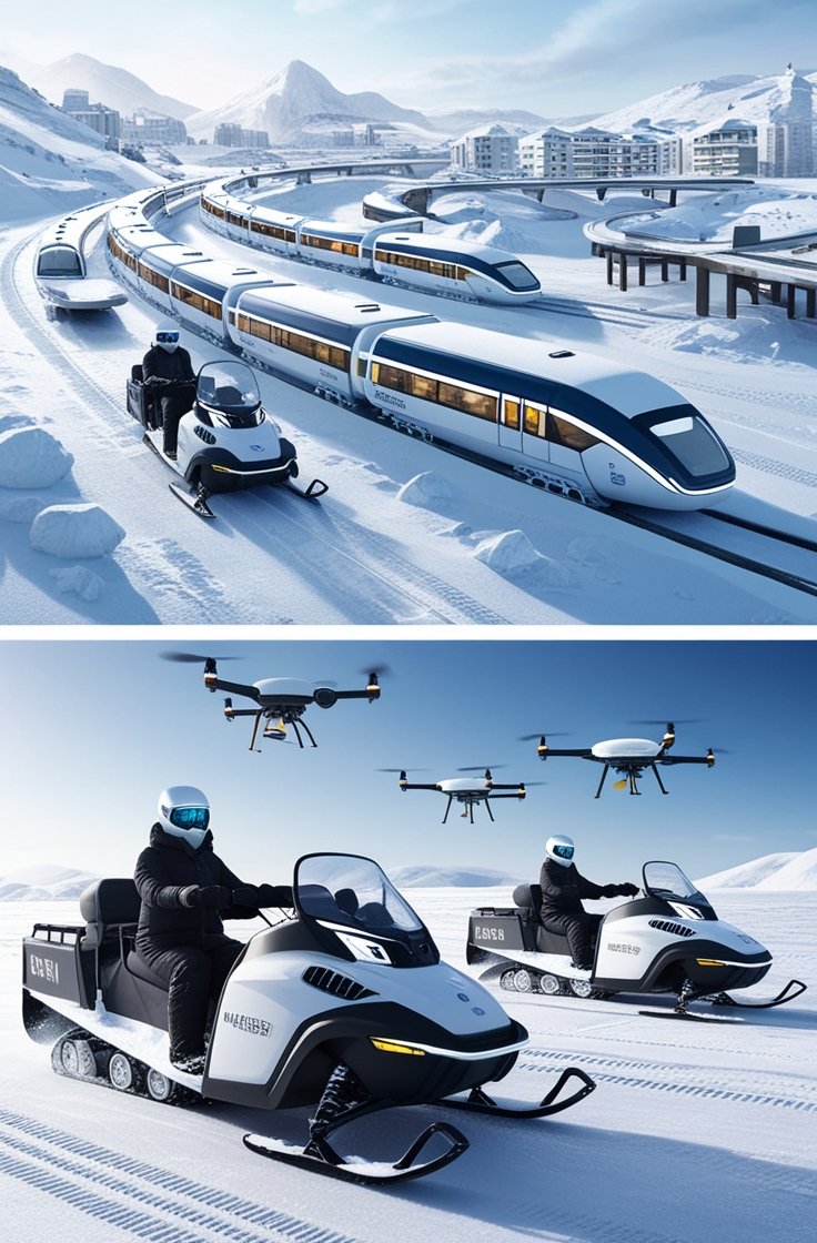 A Glimpse into a Futuristic Snow-Capped City
