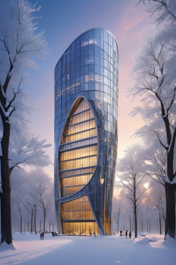 The Enchantment of Winter: A Skyscraper’s Grace Amidst Snow - Future ...