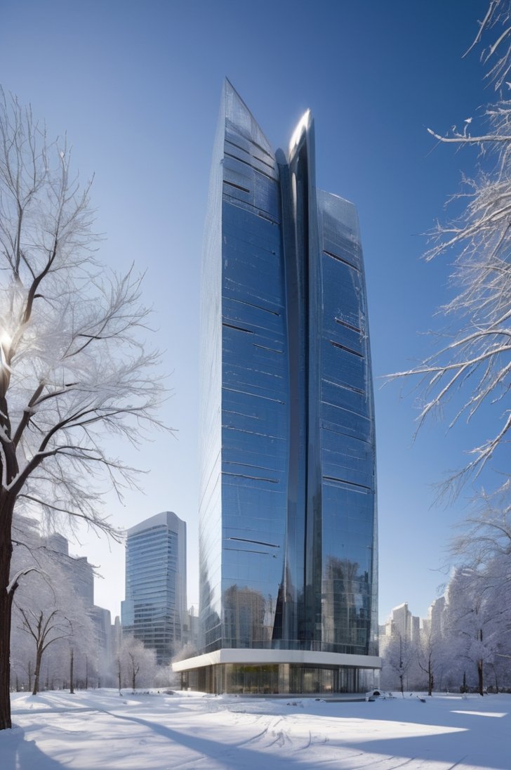 The Enchantment of Winter: A Skyscraper’s Grace Amidst Snow - Future ...
