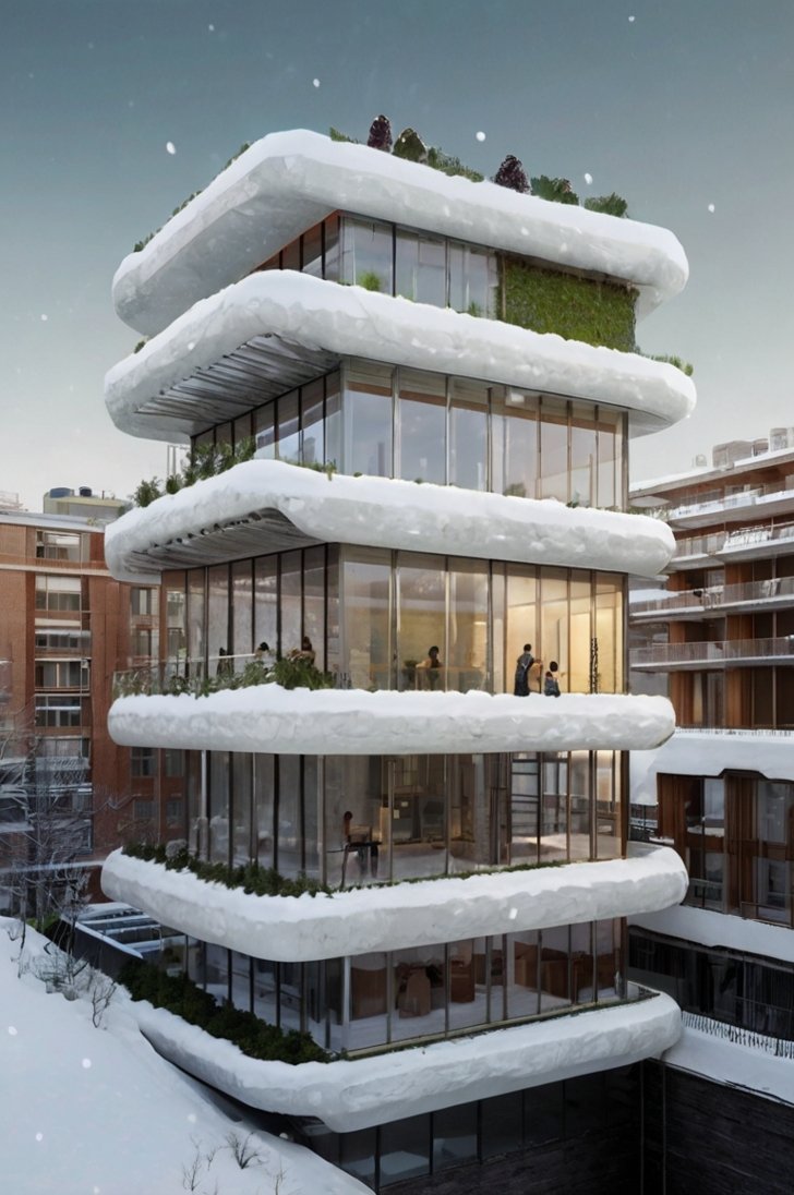 A Glimpse into a Futuristic Snow-Capped City part 2 - Future Imaginations