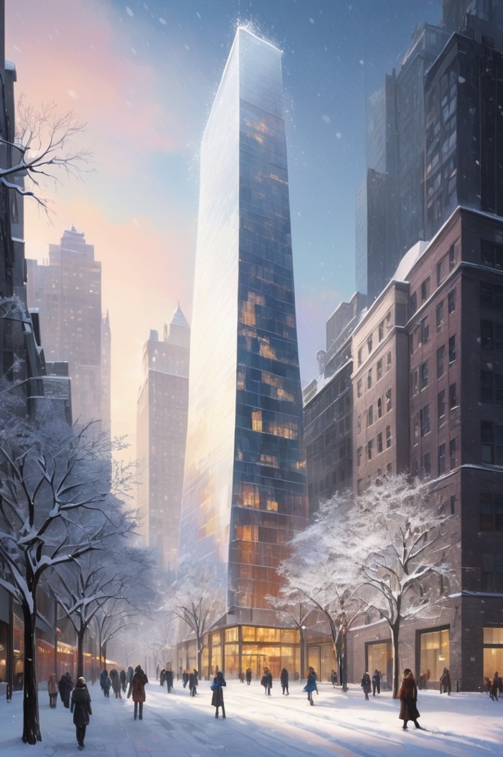 The Enchantment of Winter: A Skyscraper’s Grace Amidst Snow - Future ...