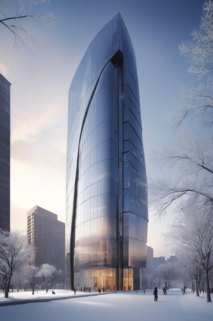 The Enchantment of Winter: A Skyscraper’s Grace Amidst Snow - Future ...