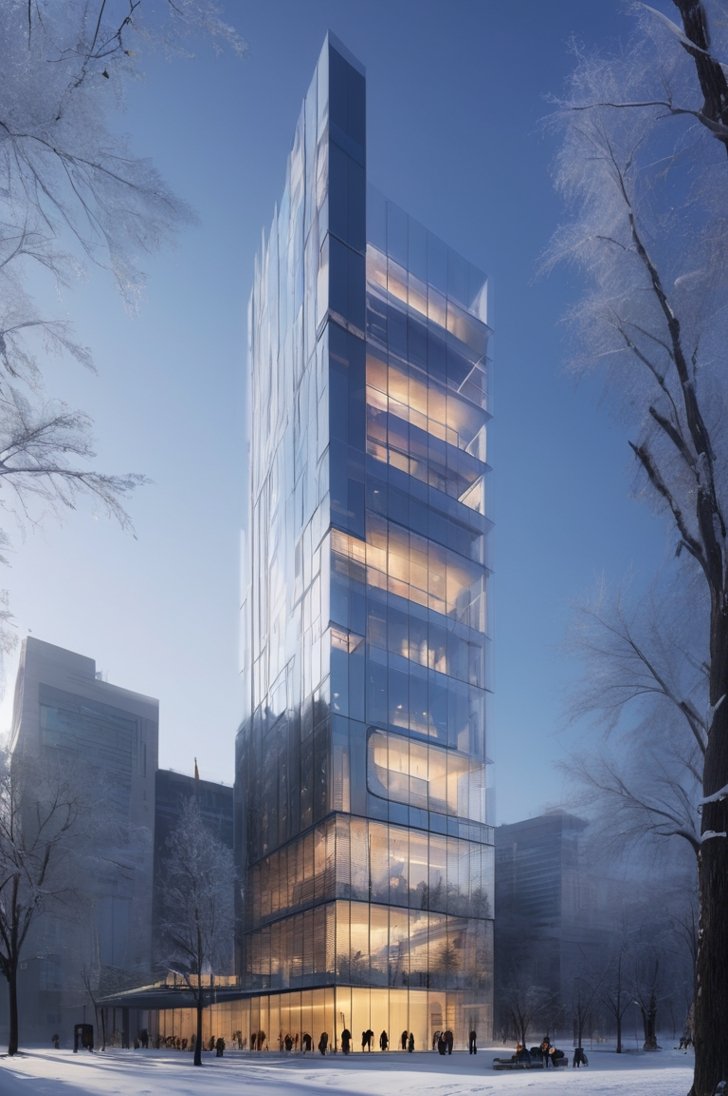 The Enchantment of Winter: A Skyscraper’s Grace Amidst Snow - Future ...