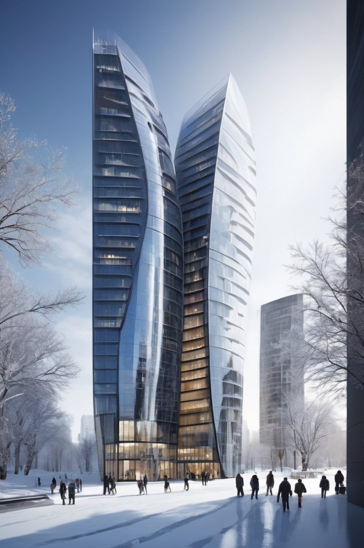 The Enchantment of Winter: A Skyscraper’s Grace Amidst Snow - Future ...