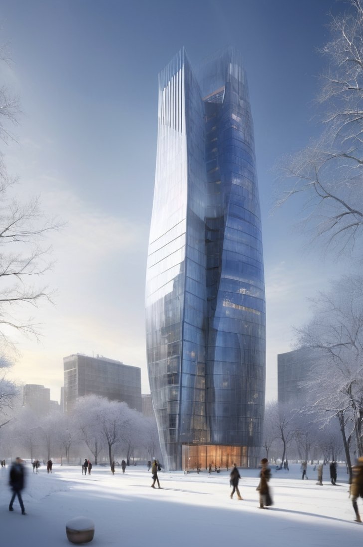 The Enchantment of Winter: A Skyscraper’s Grace Amidst Snow - Future ...