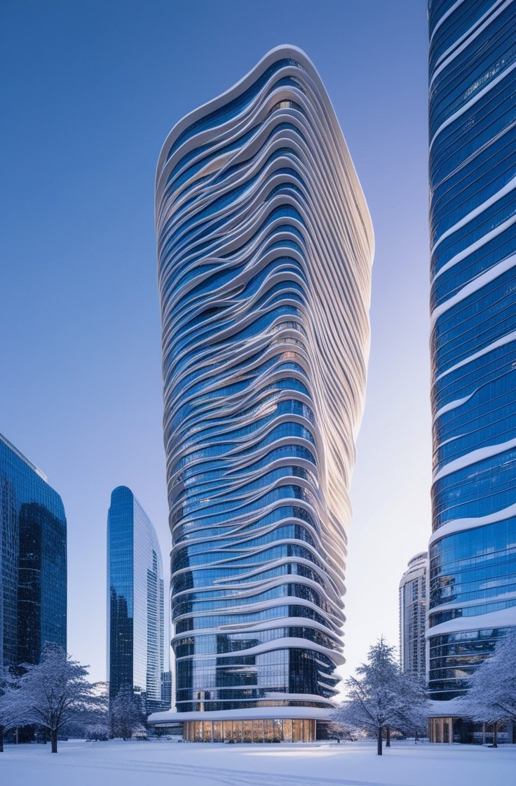 The Enchantment of Winter: A Skyscraper’s Grace Amidst Snow - Future ...